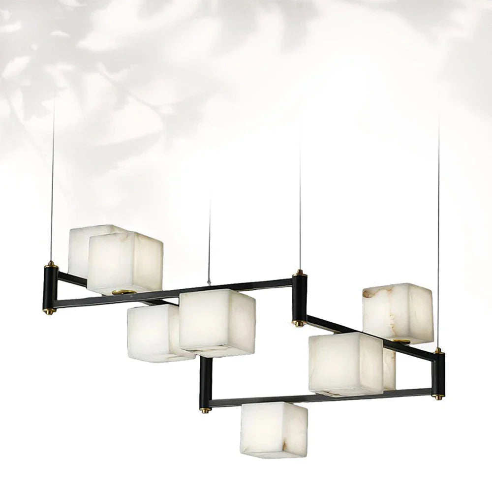 Housegent Alabaster Square Box Chandelier