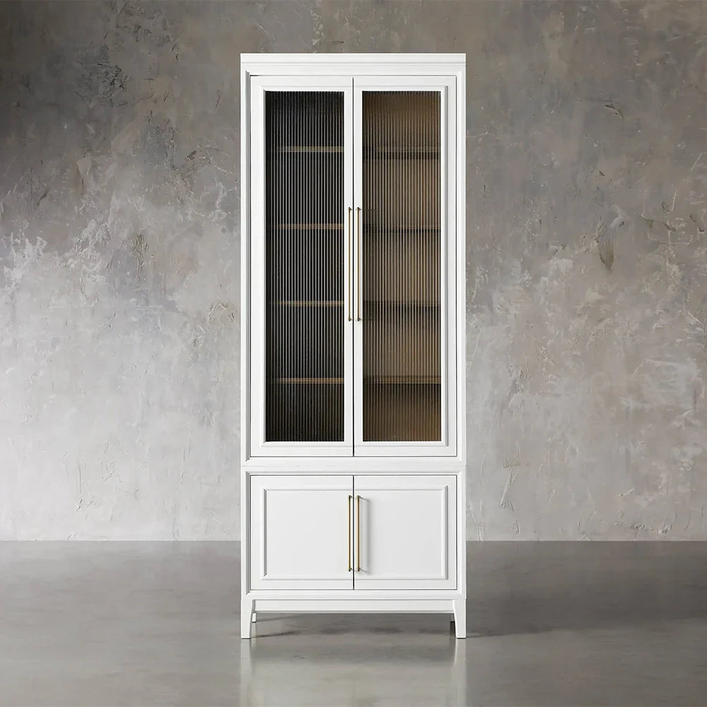 Housegent Rowan Modular Stacked Reeded Glass Cabinet