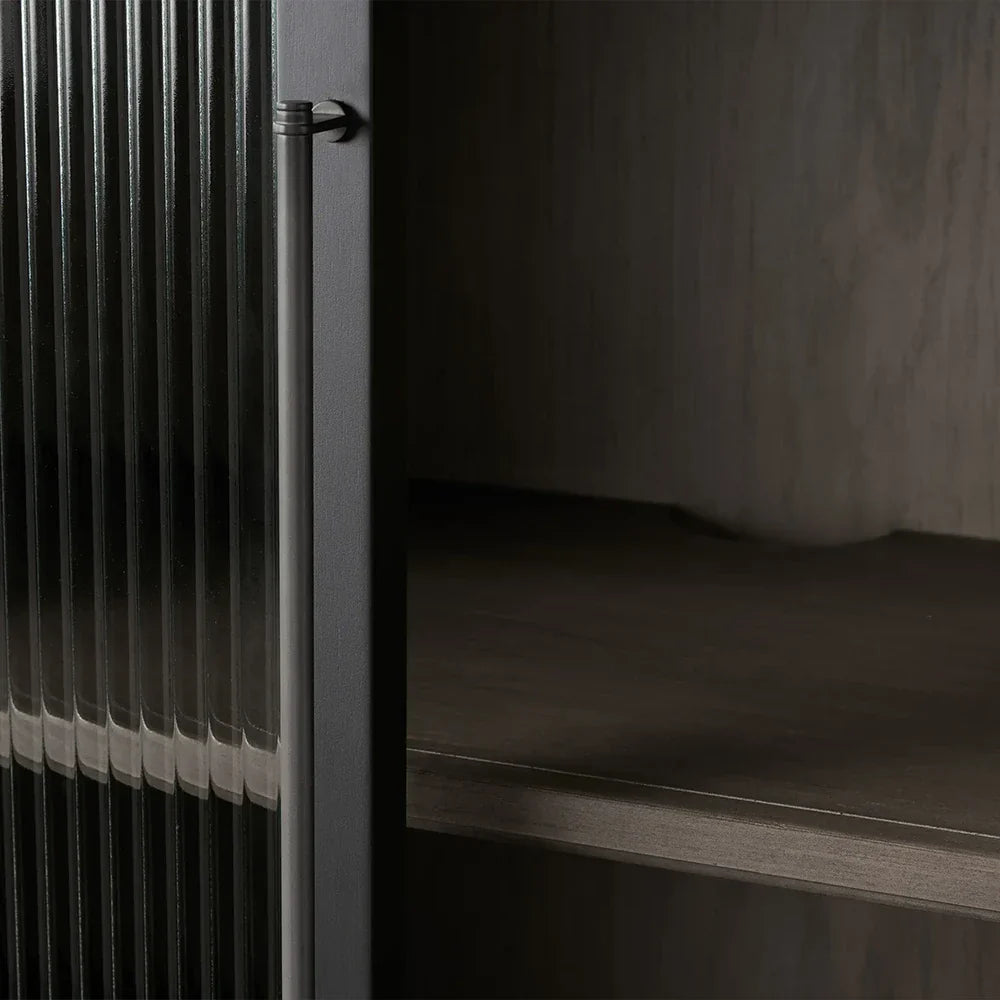 Housegent Rowan Modular Tall Reeded Glass Plinth Cabinet