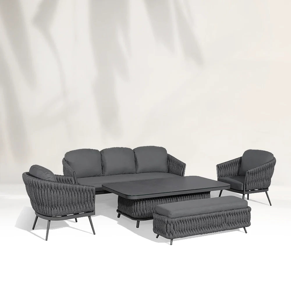 Palma 3 Seat Rope Sofa Set with Rising Table – Housegent